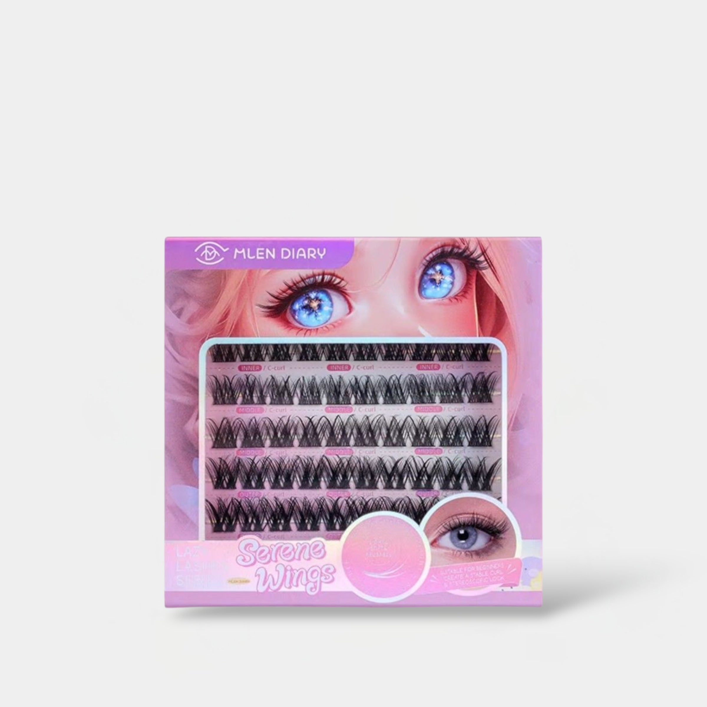 Mlen Diary Lazy Series Serene Wings False Eyelashes رموش صناعية من سلس ...