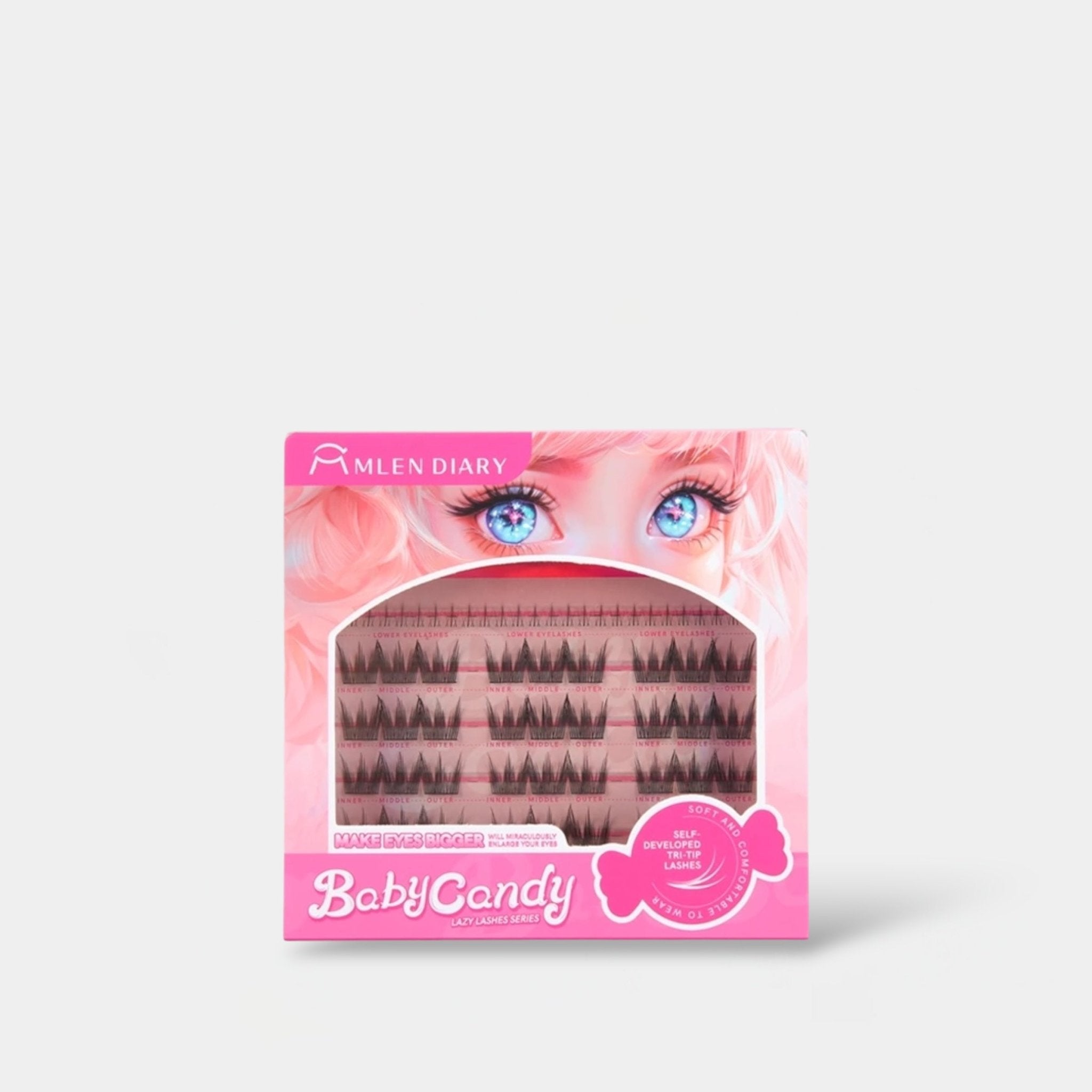 Mlen Diary Baby Candy Lazy False Eyelashes رموش صناعية من مجموعة ملين ...