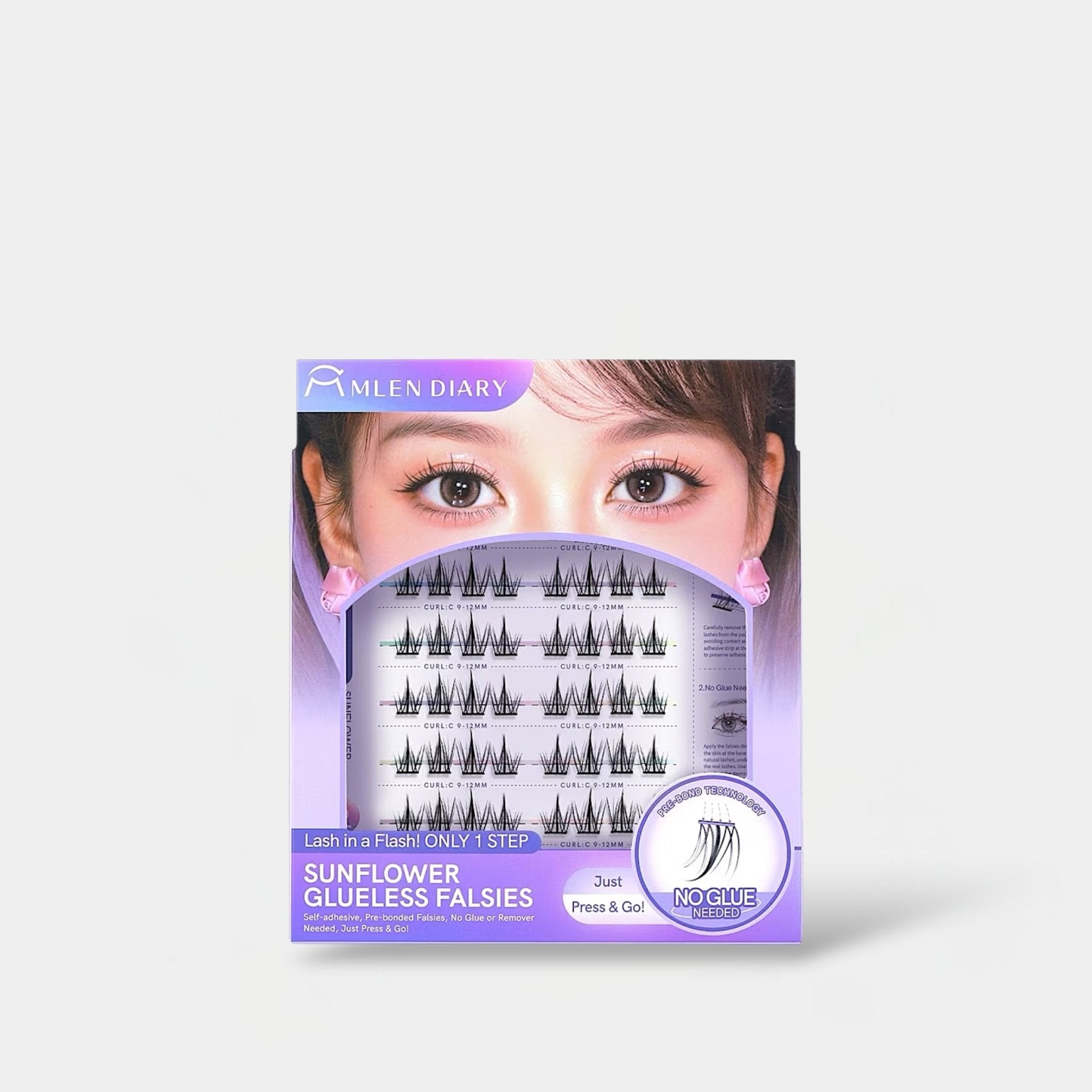 Mlen Diary Sunflower Glueless Falsies مذكرات ملين - زهور عباد الشمس بد ...