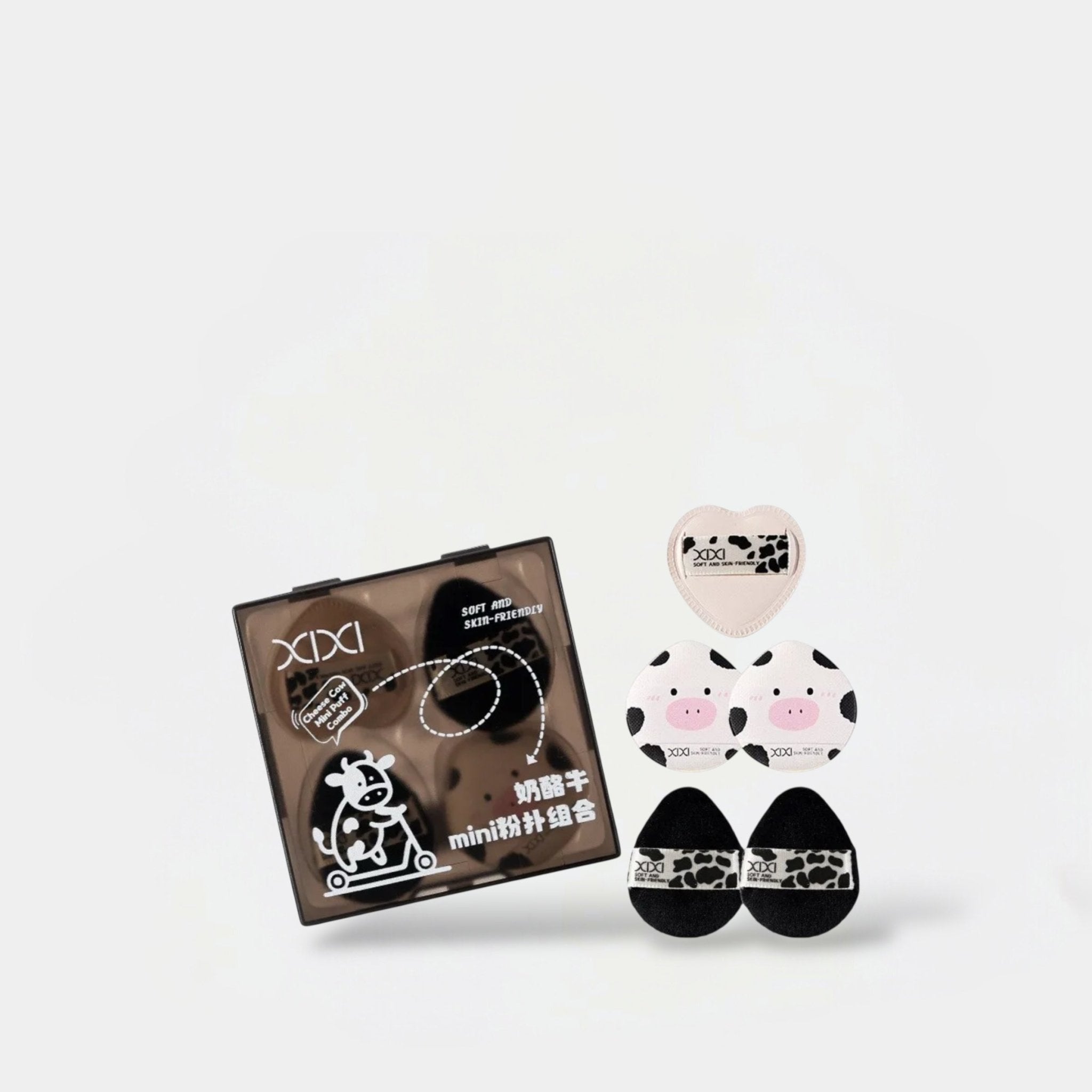 xixi Cow Seties Mini Puff Set طقم النفخات الصغيرة من سلسلة بقرة شيشي ...